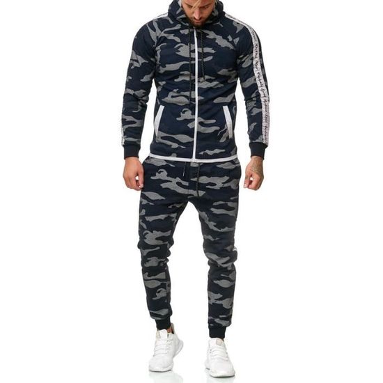 Survêtement homme camouflage - Survêt 1011 - Bleu - Manches longues ...