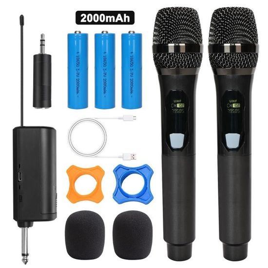 Microphone sans fil UHF aste avec batterie,récepteur aste,convient pour ...