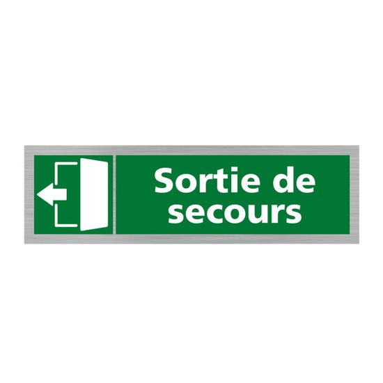 Pictogramme SORTIE DE SECOURS VERS LA GAUCHE Q0408Adhésif aspect ...