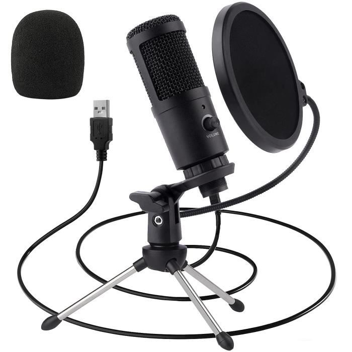 Microphone sur pied à condensateur USB Micro PCmicrophone d'ordinateur ...
