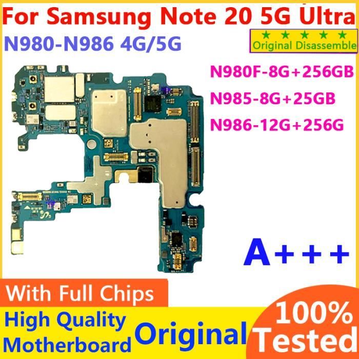 N981U-8G-128G-Carte mère d'origine débloquée N980F pour Samsung Galaxy Note 20 Ultra 5G, version ...