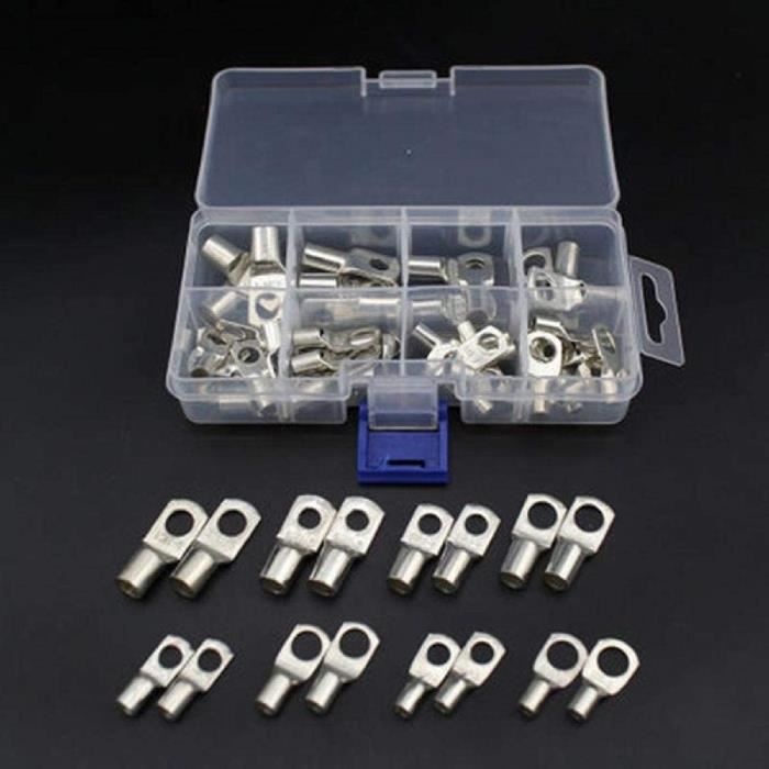 Connecteur Terminal Cosse Electriques Ronde 60 PCS Bornes de Tube ...