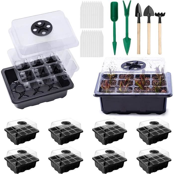 8 Mini Serre pour Plantes,Intérieure Plateau Semis,Serre Plateaux de ...
