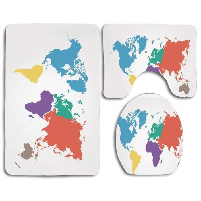 Carte Continents Régions du monde Terres Thème international mondial 3 ...