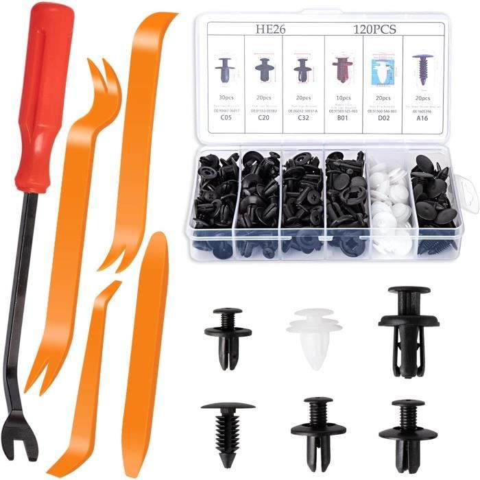 125pcs Plastique Voiture 6 Types Universels Rivet Panneau Porte Rivets ...