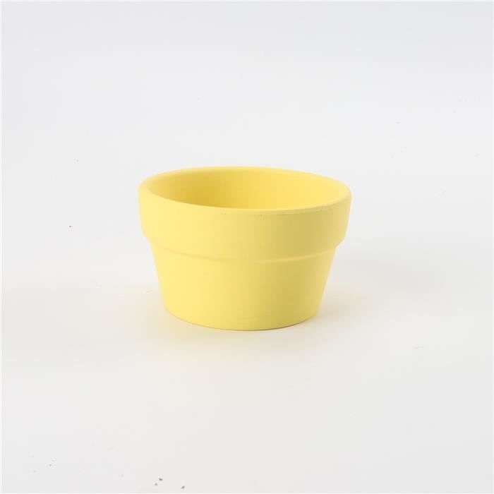 Couleur jaune Mini Pot de fleurs en terre cuite coloré, Pot rond bas ...