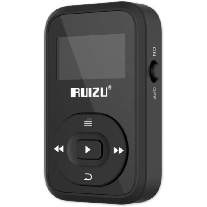 Clip Lecteur mp3 Bluetooth RUIZU X26 8 Go avec écran 30 Heures Support ...