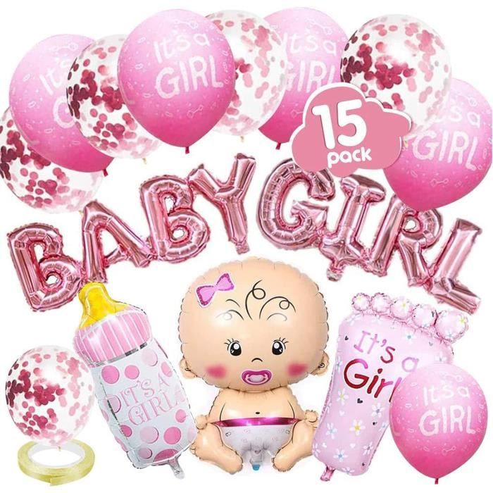 Baby Shower Decoration Fille Baby Shower Ballons Rose Douche De Bébé ...