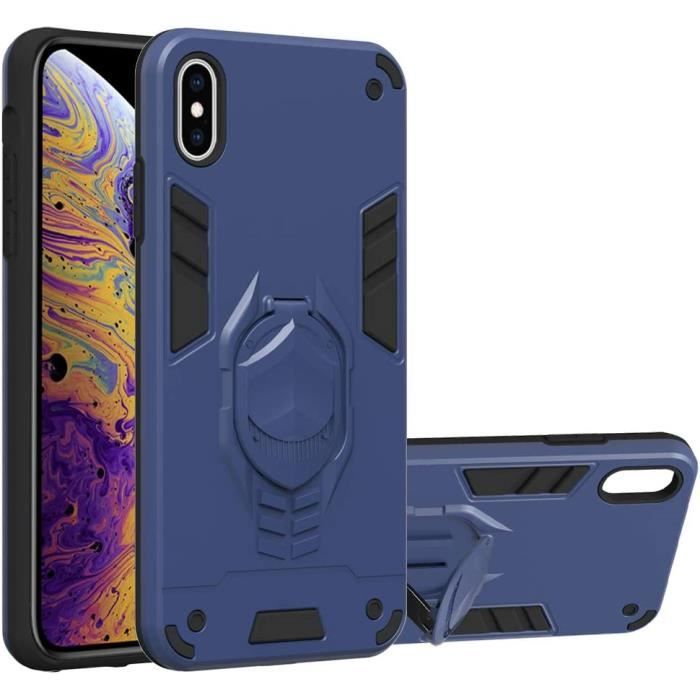 Coque iPhone XS MAX Armure Antichoc Double Couche Design 2 en 1 Rigide ...