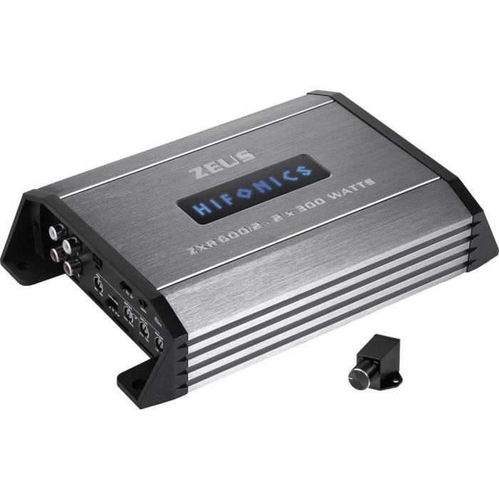 Hifonics ZXR600-2 Ampli auto 2 canaux 600 W Réglage volume-basses-aigus adapté pour (marque ...