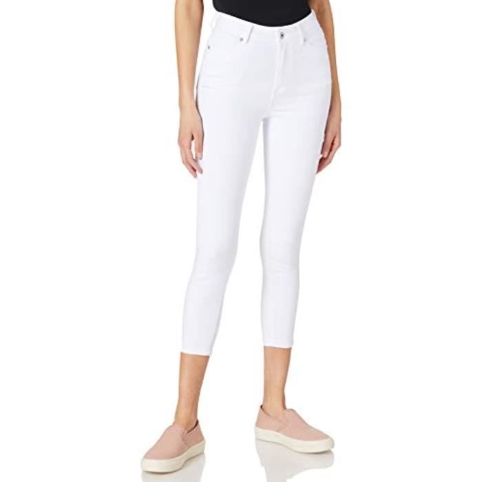 Jeans Jean court super skinny taille mi-haute Blanc - Cdiscount Prêt-à ...