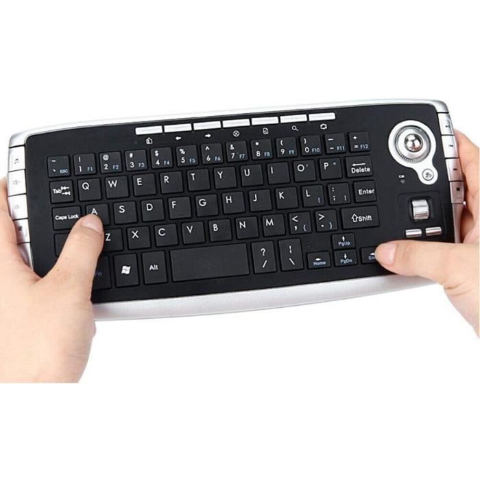 2.4Ghz Clavier Sans Fil Avec Trackball Souris Défiler Roue, Mini Pour ...