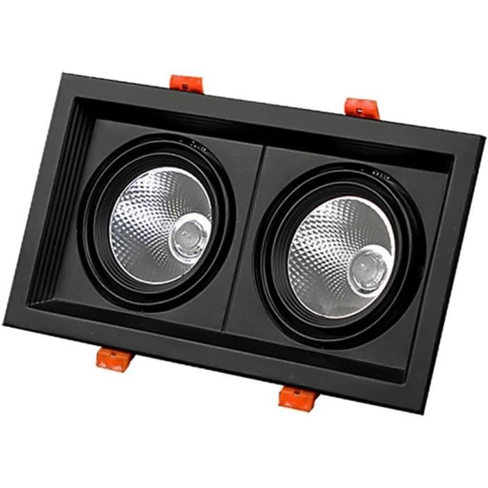 Double Carré Led Downlight Light 7W * 2 Cob Plafonnier Spot Led Plafond ...