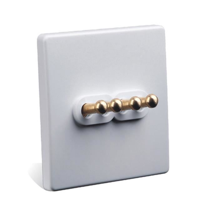 Interrupteur mural,4-Gang 2 Way Switch--Applique murale rétro blanche ...