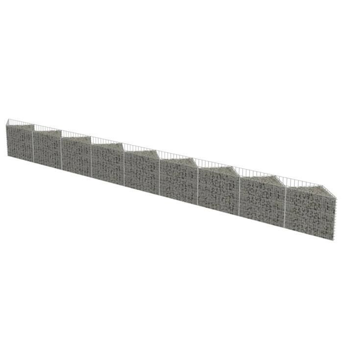 Mur de gabion en acier galvanisé ZERODIS 630x30x50cm - Capacité de ...
