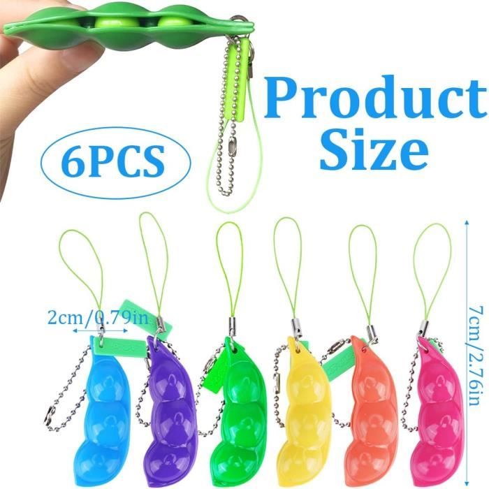 Jouet anti-stress - Squeeze Bean - 6 pièces - Couleurs riches - Pour ...