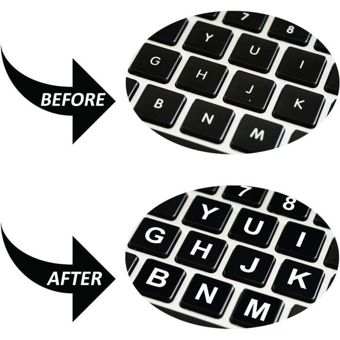 ® 1 X Autocollant Stickers Vinyle Pour Touches De Clavier Anglais ...