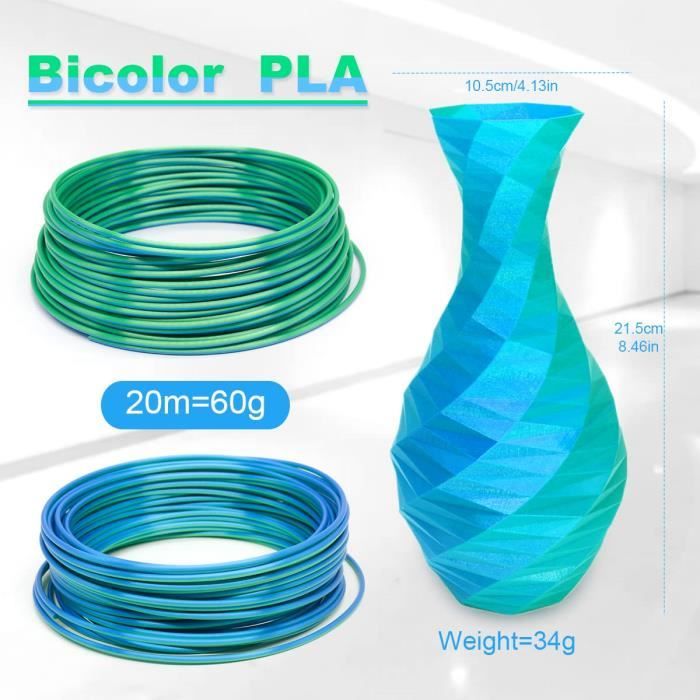 Pla Filament Bicolore Silk Brillante 1.75 Mm, Filament Pla Multicolore ...