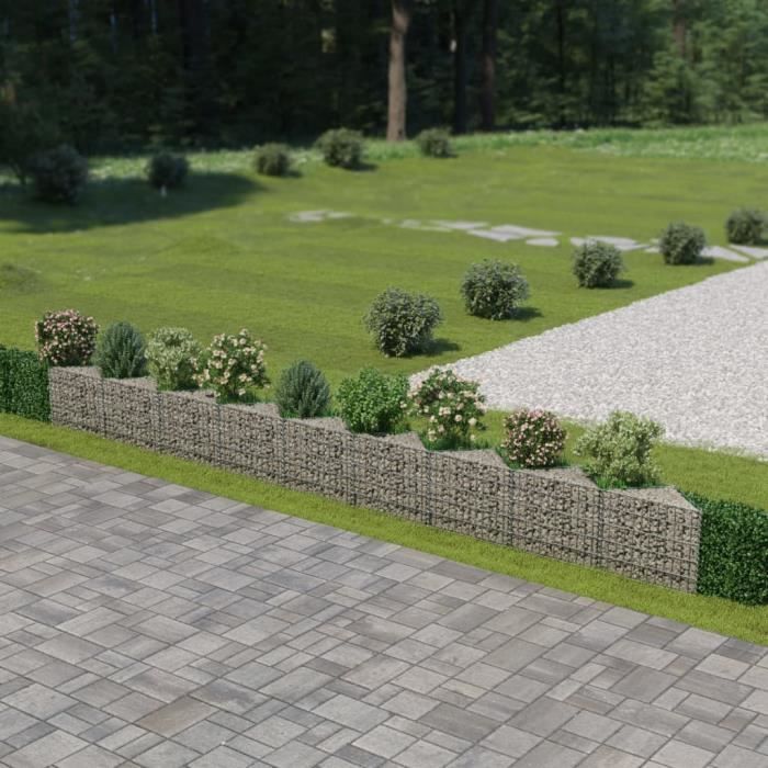 Mur de gabion en acier galvanisé ZERODIS 630x30x50cm - Capacité de ...
