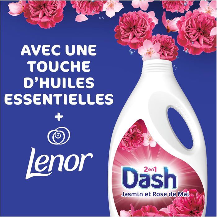 Dash 2en1 Lessive Liquide, 128 Lavages (4x32), Jasmin Et Rose De Mai ...