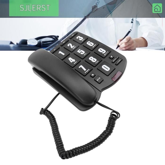 Téléphone fixe senior - Boutons extra-larges, mémoires, volume réglable ...