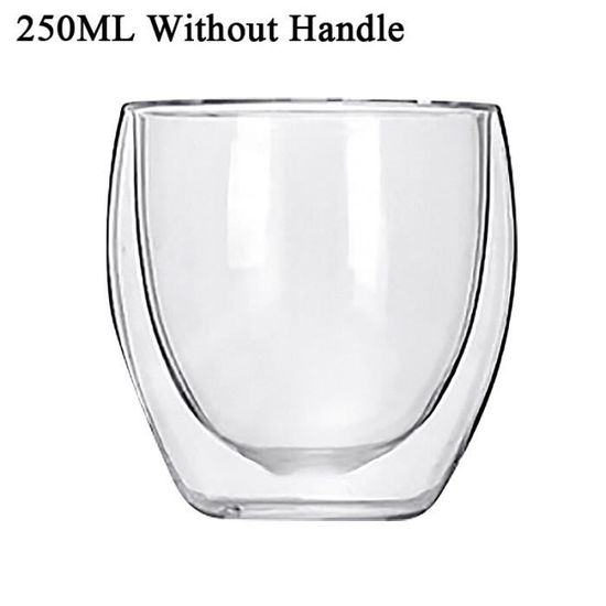 (250ML C/3PCS)2/3/4/6PCS 80-650ml Double Paroi En Verre Clair À La Main Résistant À La Chaleur ...