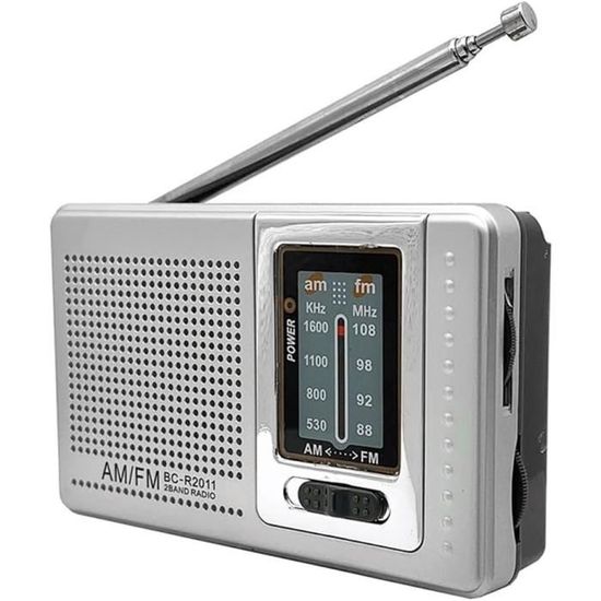 Radio AM-FM portable, radio de poche à piles avec antenne télescopique ...