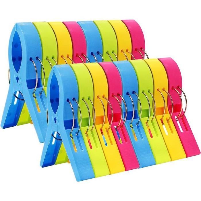 PINCE A LINGE Pinces à Linge 16Pcs Pinces à Serviette Grand Pince en ...