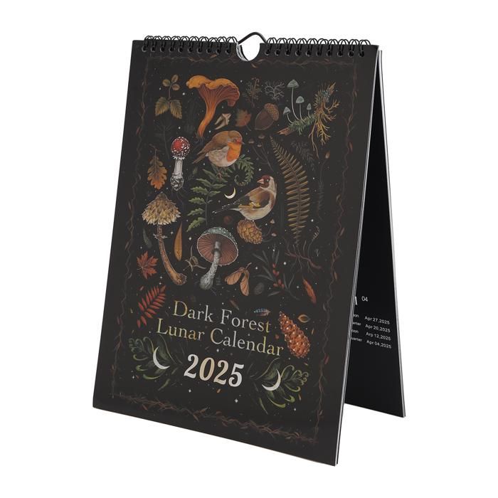 Dark ForestLunar Calendar 2025 Pendentif Mural Illustré pour Bureau ...