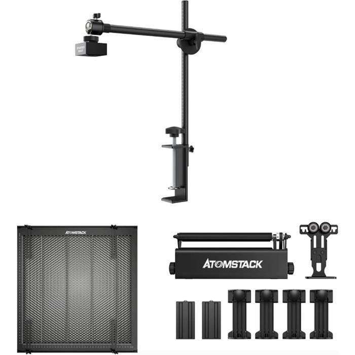 ATOMSTACK AC1 Graveur laser Caméra Time-Lapse 5MP avec R3 PRO Rouleaux ...