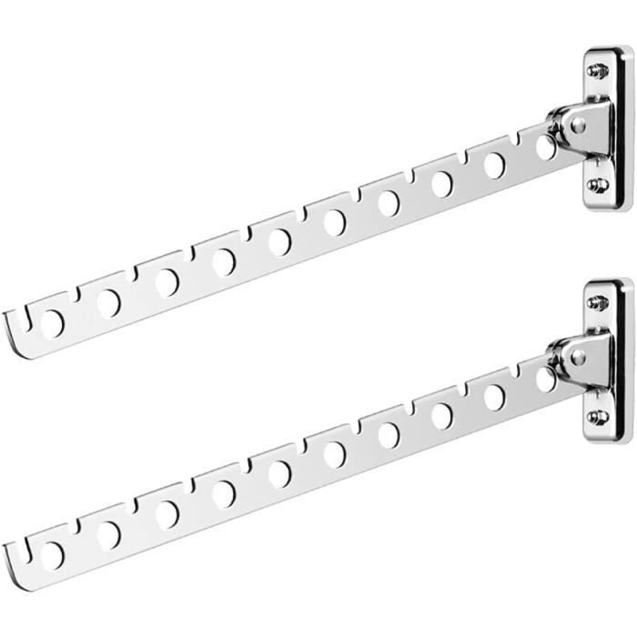Porte Cintre Mural, Lot de 2 Etendoir Mural Rabattable en Acier ...