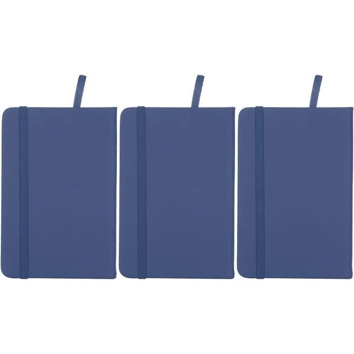 Carnet Note Vierge - [MARQUE] - [u966] - Couverture Rigide Cuir Pu - Papier Perforé - Bleu ...