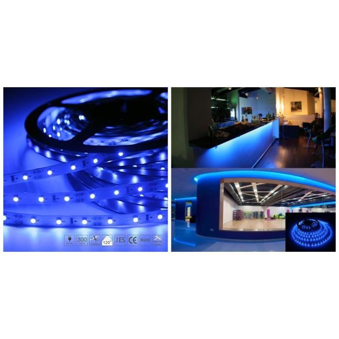 Bande LED flexible 3528 SMD Ruban LED avec ruban autocollant 3M 5m une ...