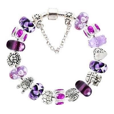 Bracelet Perles Murano style Pandora "Violet 1" - Achat / Vente ...