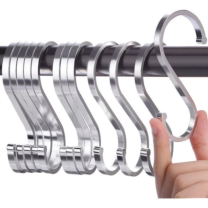 AJW-Crochets en S aluminium Lot de 12 Crochet Cuisine robustes Crochet ...