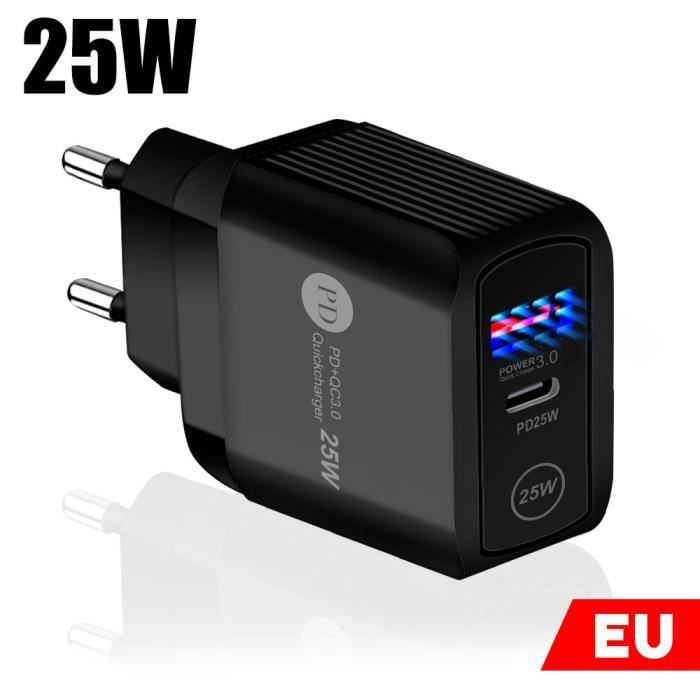 Mini Chargeur Usb C 25w Pd Qc 3.0, pour Iphone 13 Pro Max 12 11 Xs Xr ...