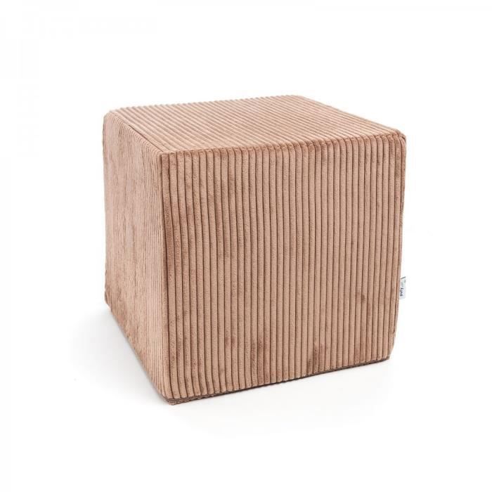 Pouf Assise Fauteuil CUBE Velours côtelé 40x40cm Beige - Cdiscount Maison