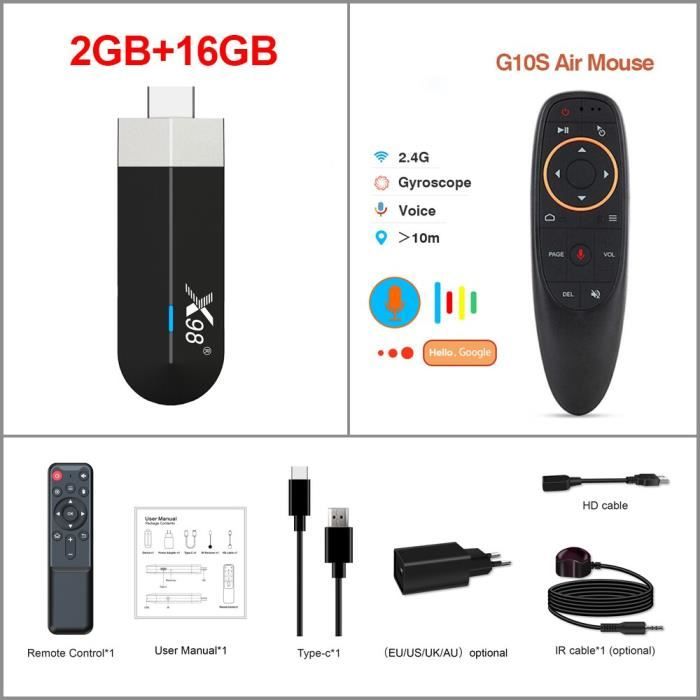 Récepteur-décodeur,Clé TV connectée Android 11, Amlogic S905Y4 Quad ...