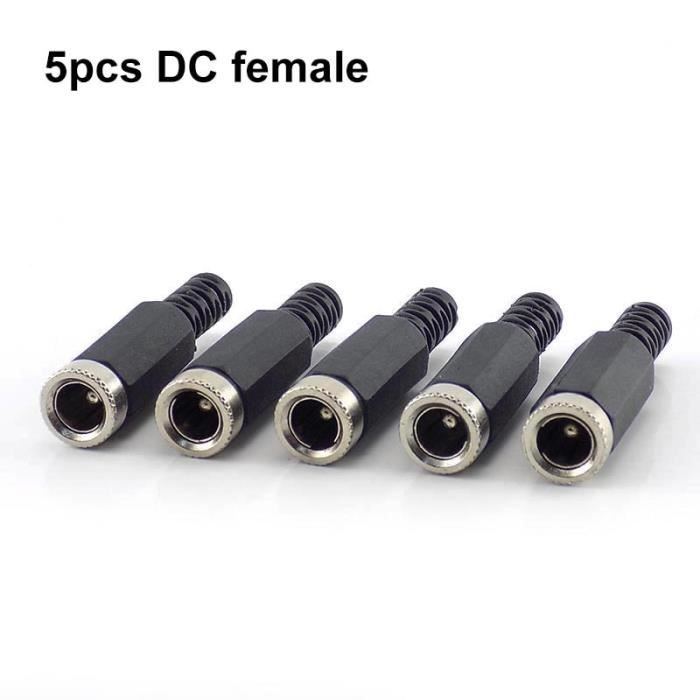 5pcs dc femelle - Prise De Courant Mâle Et Femelle Dc,5.5mm X 2,1mm, Adaptateur De Prise Jack ...