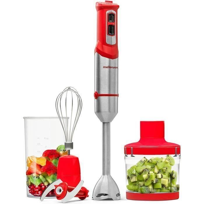 Mellerware - Mixeur plongeant Spiro 1000W Blender Multifonction 3 en 1 ...