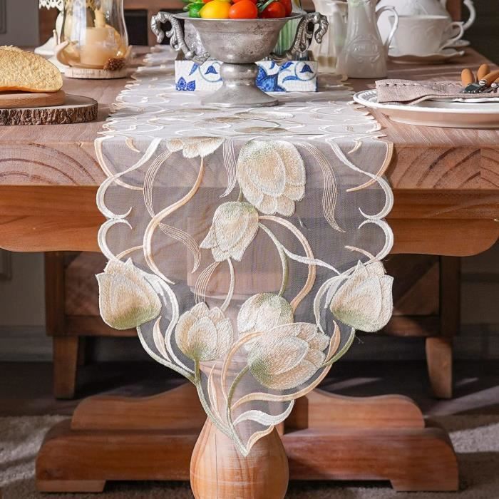 Dentelle Rose Rectangle Table Drapeau Nappe Pastorale Rétro Exquise ...