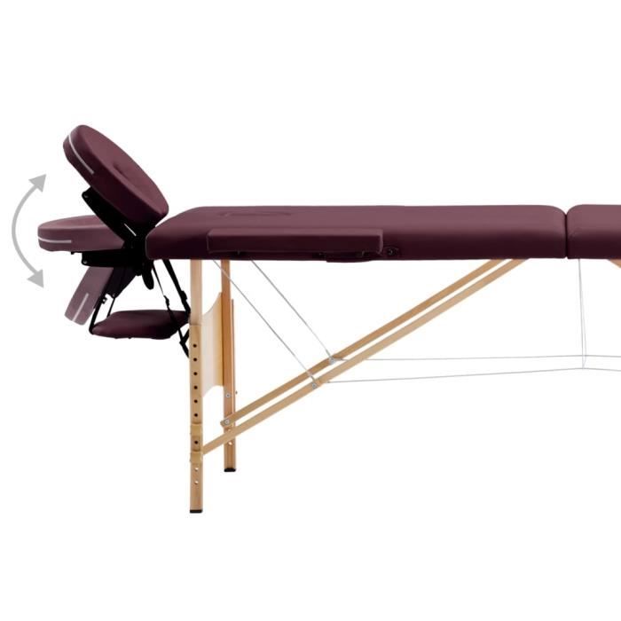 Table De Massage Pliable 2 Zones Violet Vin Dioche7793391494895