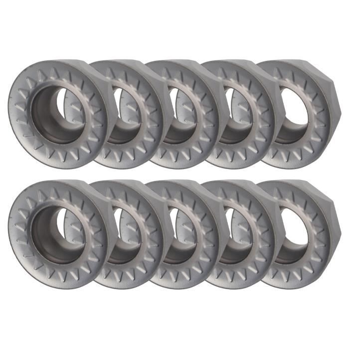 EJ.life Coupe-insertion 10 pièces tournant insert carbure lame ronde tour fraisage CNC ensemble ...