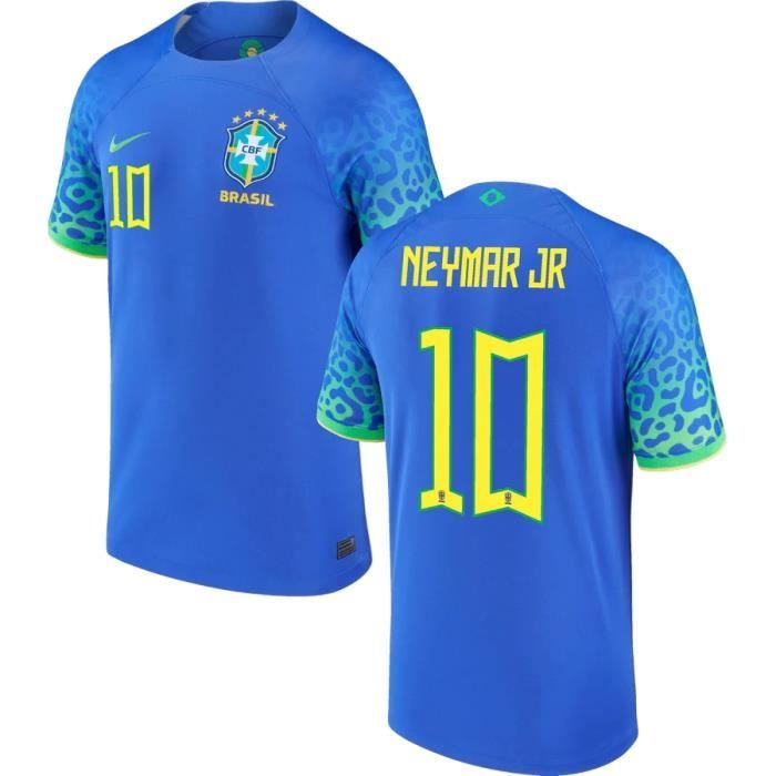 Maillot Authentique Brésil Extérieur Coupe du Monde 10 Neymar Jr 2022 ...