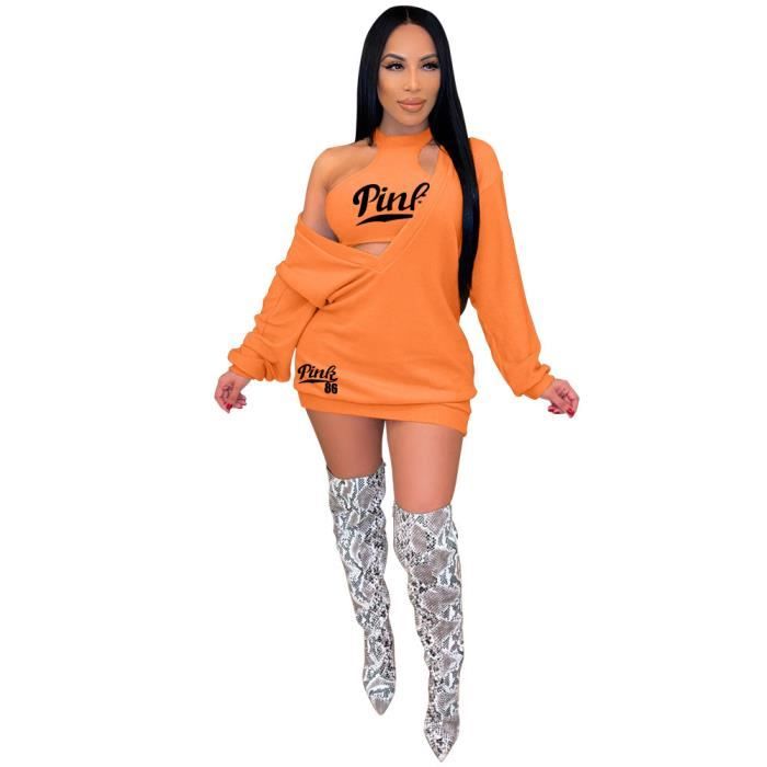 Robe,ensemble deux pièces Streetwear pour femmes, tenue assortie avec ...