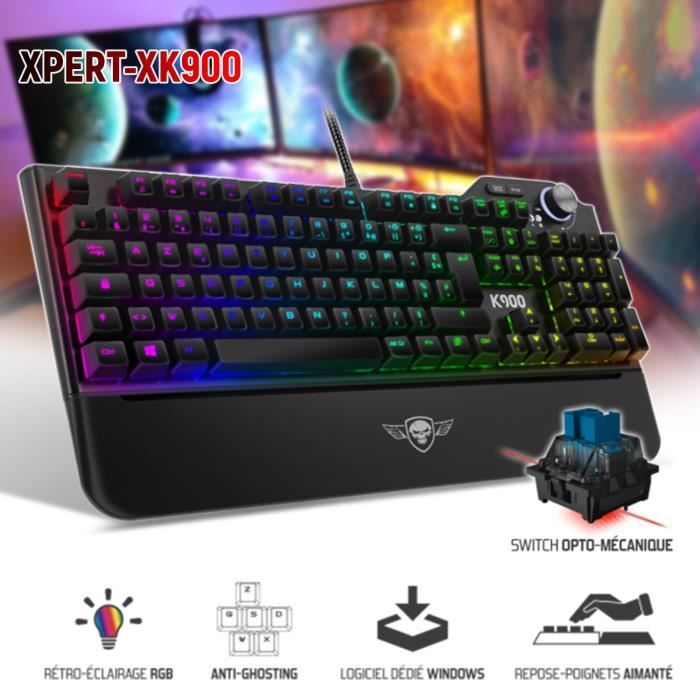 Clavier Opto Mécanique XPERT-K900 - LED RGB - Switch dark blue ...