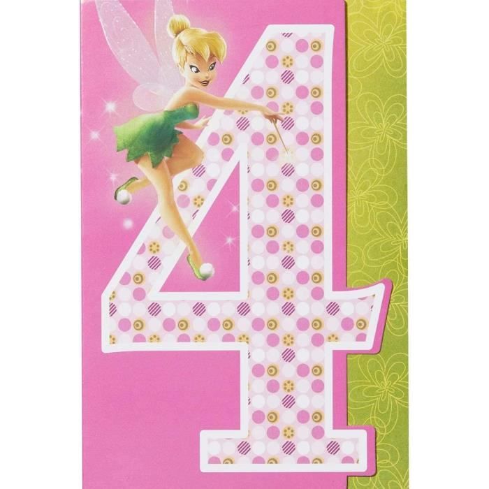 AEGER Carte d'anniire 4 ans pour petite fille - Fée Clochette - Amie de ...
