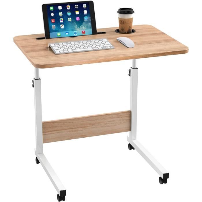 Lvhcmfohm Table de lit avec Roulette Réglable en Hauteur, Bureau pour ...