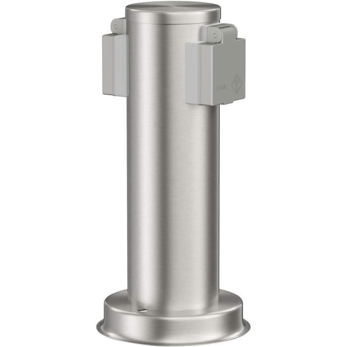 Poru colonne de prise de jardin extérieure, IP44, 2X, acier inoxydable ...