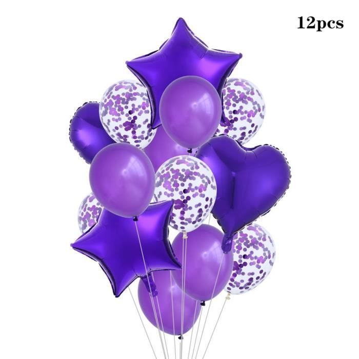 Ballons confettis violets 12 pouces | Décor de fête d'anniversaire ...